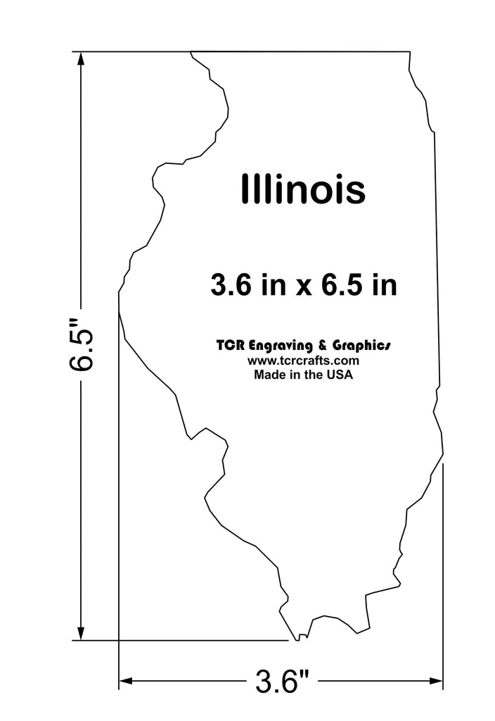 State of Illinois Template 3.6 X 6.5 Inches - Clear 1/4 Inch Thick Acr ...
