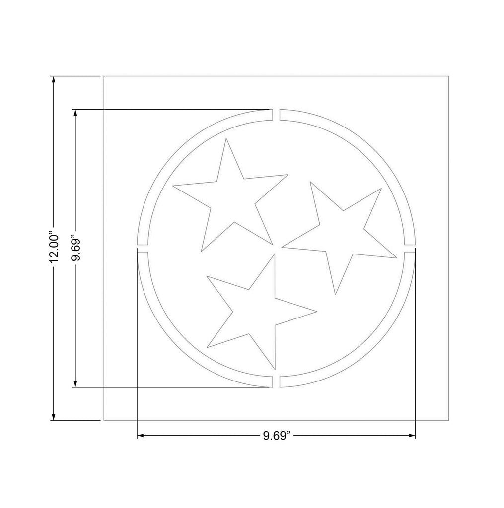 Star Stencil to Make Tennessee State Flag 12 x 12 Inches Overall ...