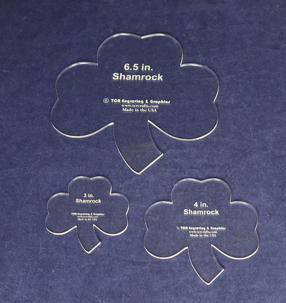 Shamrock 3 Piece Set - 1/8 Inch Clear Acrylic Quilting Template ...