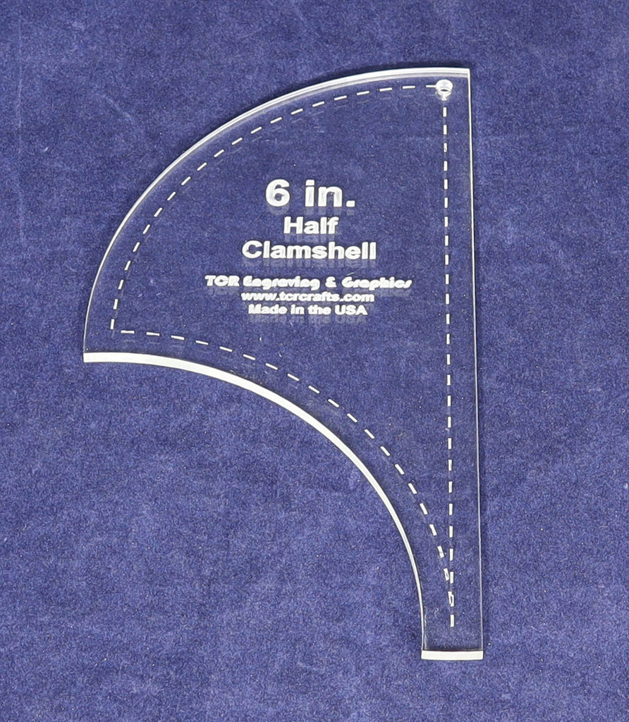 Half Clamshell Template 6 Inches - Clear Acrylic 1/8 Inch Thick (Copy ...