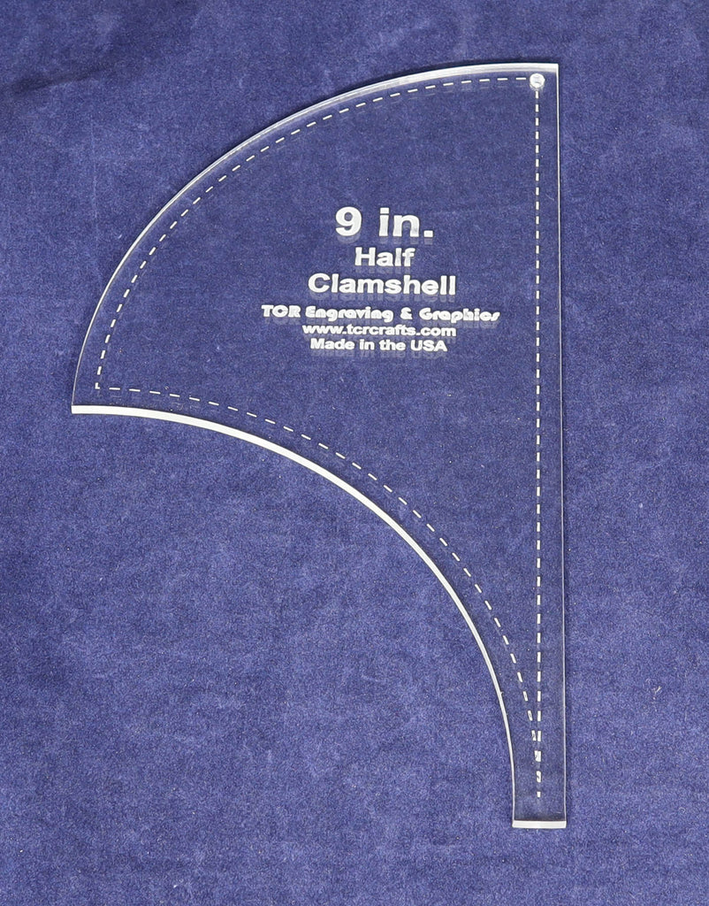 Half Clamshell Template 9 Inches - Clear Acrylic 1/8 Inch Thick ...