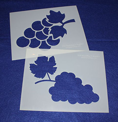 Large Grapes 2 Piece Stencil Set 14 Mil 8" X 10" Painting /Crafts/ Tem ...