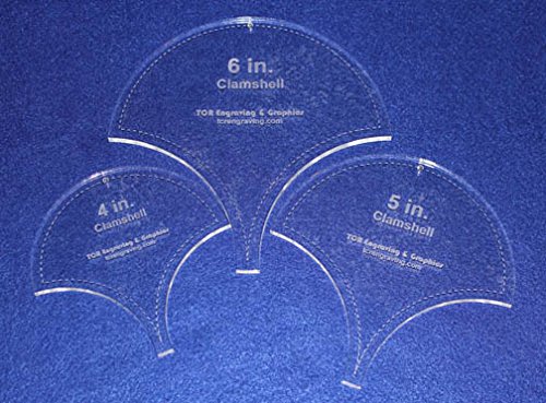 Clamshell Templates. 4", 5", 6". - Clear Acrylic ~1/4" – Quilting ...