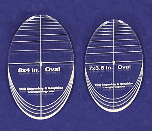 Oval Quilt Templates 2 Piece Set. 7"- 8" - Multi Purpose 1/4 ...