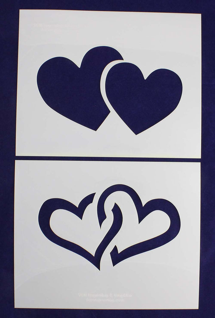 Large Hearts 2 Piece Stencil Set 14 Mil 8" X 10" Painting /Crafts/ Tem ...