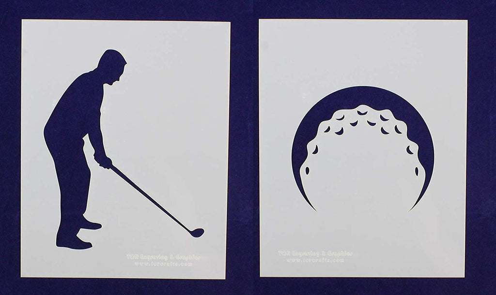Mylar 2 Pieces of Golf Stencils- 14 Mil – Quilting Templates and More!