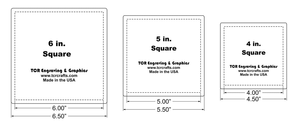 Square Templates. 4, 5, 6 Inches - Clear 1/8 Inch Thick – Quilting ...