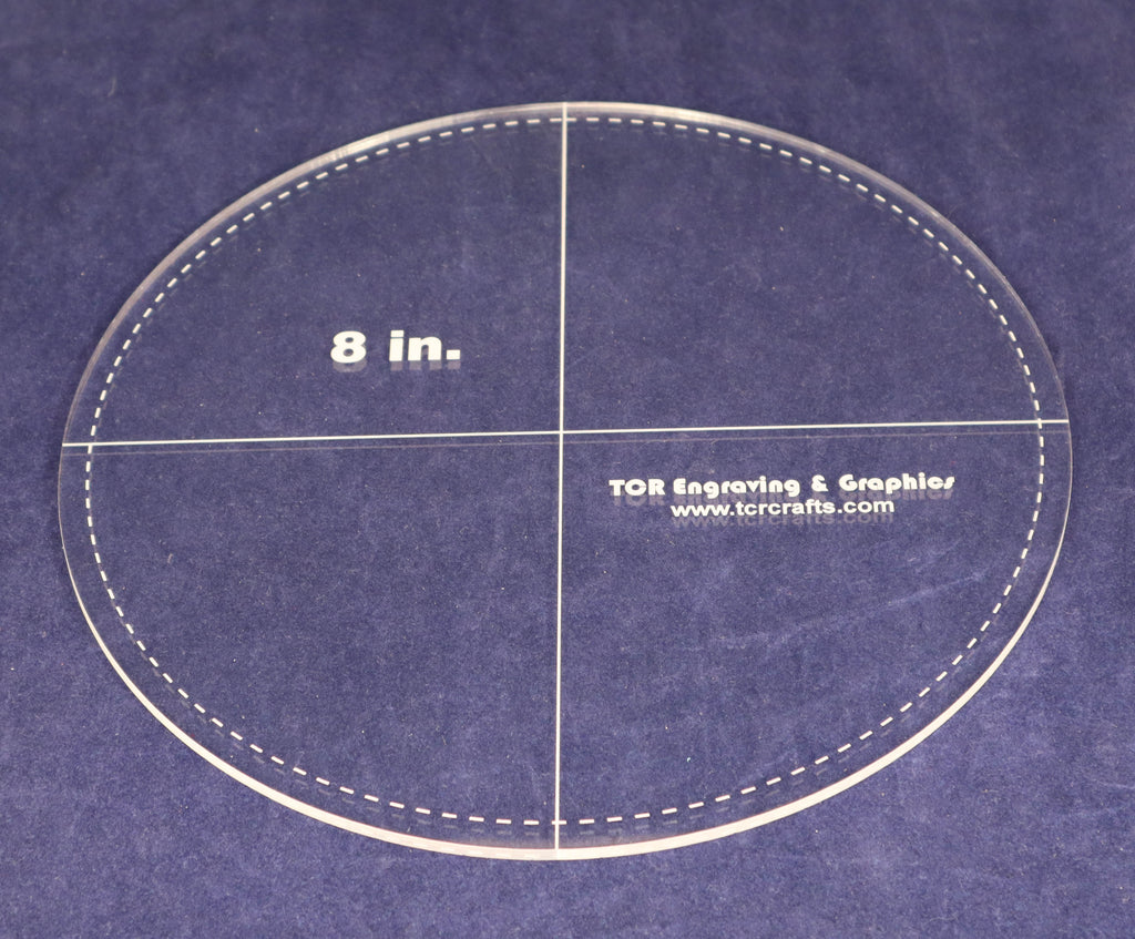 Circle Template 8 Inch- With Seam-Clear 1/8 Inch Thick – Quilting ...