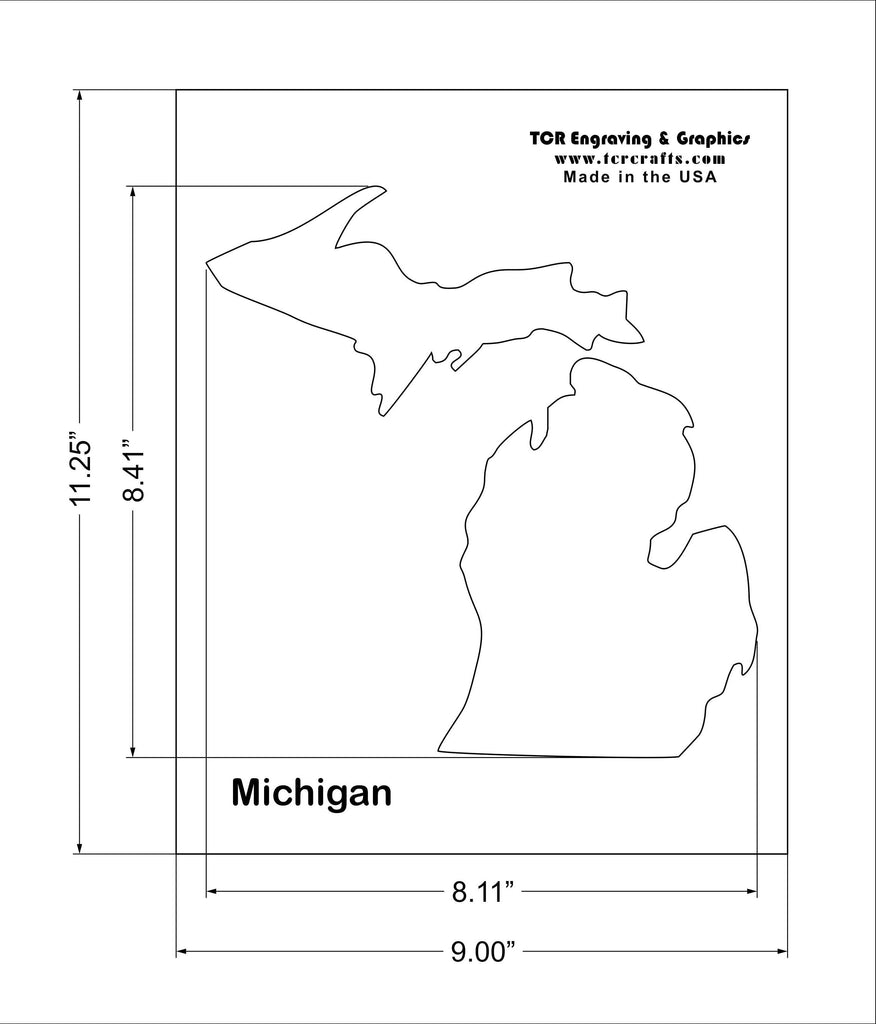 State of Michigan Stencil-Mylar 14 Mil -9 X 11.25 Inches - Painting /C ...