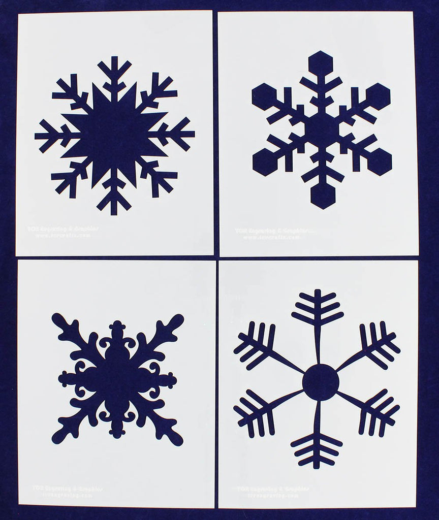 Large Snowflake 4 Piece Stencil Set 14 Mil 8" X 10" Painting /Crafts ...