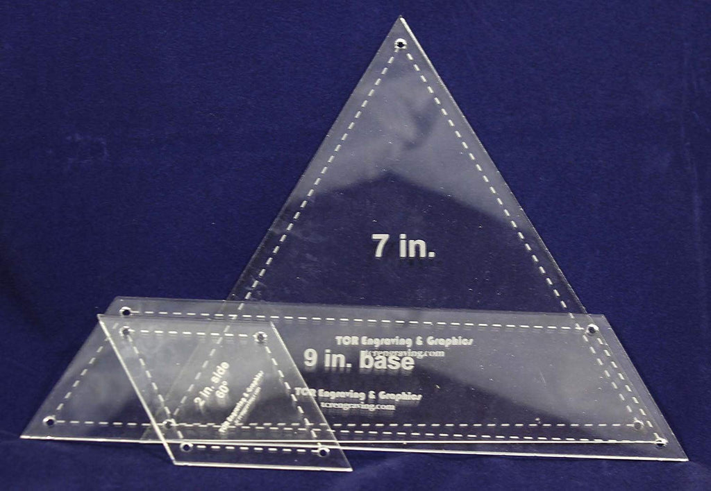 Patchwork Triangle 3 pc set Templates Acrylic 1/8" Quilting/Sew ...