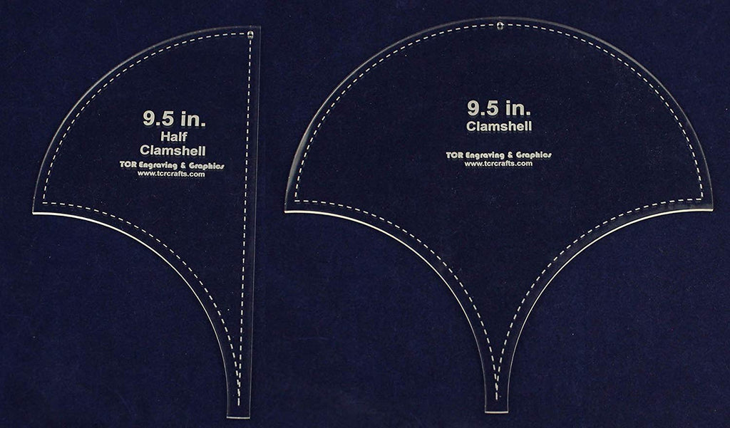 Clamshell Templates. 2 Piece Set 9.5 Inches -Full & Half - Clear Acryl ...