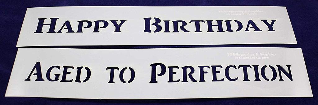 2 Pc Set Message Stencils 14 Mil Mylar-3 3/4"H x 17" L Painting/Crafts ...