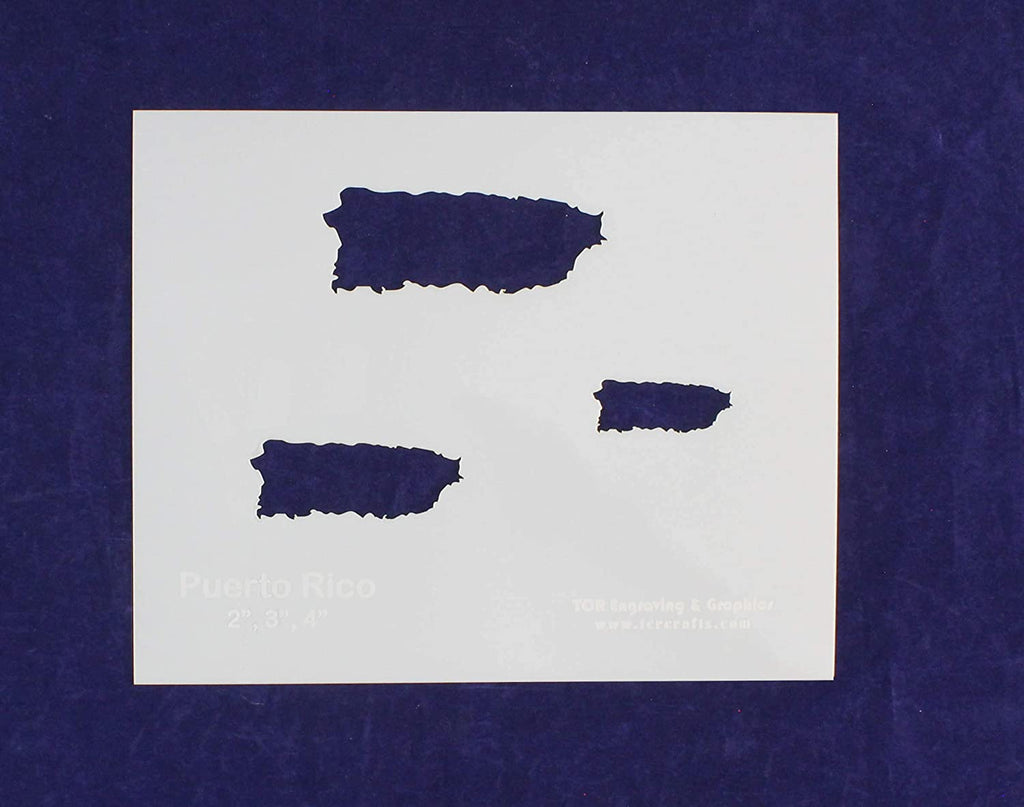 Puerto Rico Stencils - 2 Inch, 3 Inch, 4 Inch Images - 8 Inch x 10 Inc ...