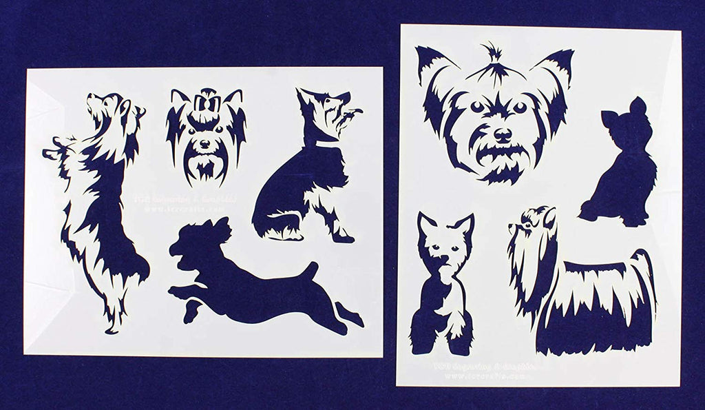 Yorkies-2 Piece Stencil Set 14 Mil 8" X 10" Painting /Crafts/ Template ...