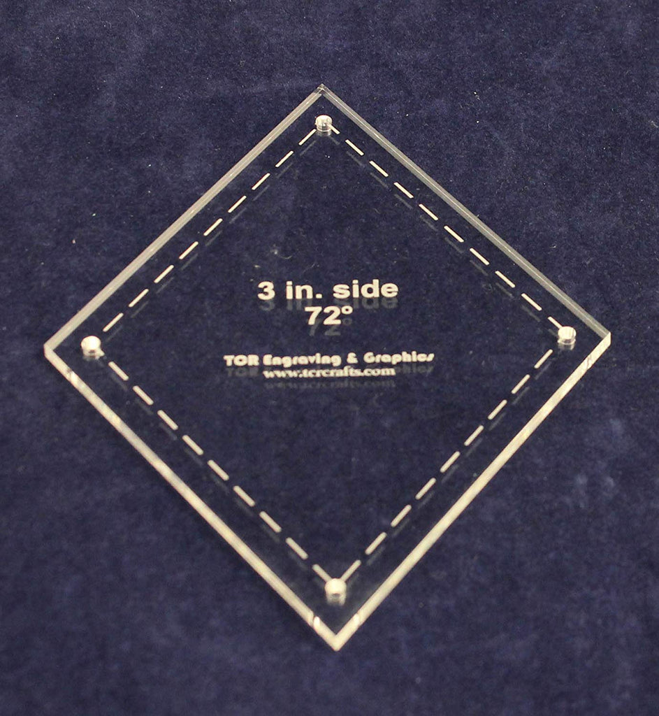 Diamond Template 3" Side- Clear 1/8" 72 Degree – Quilting Templates and ...