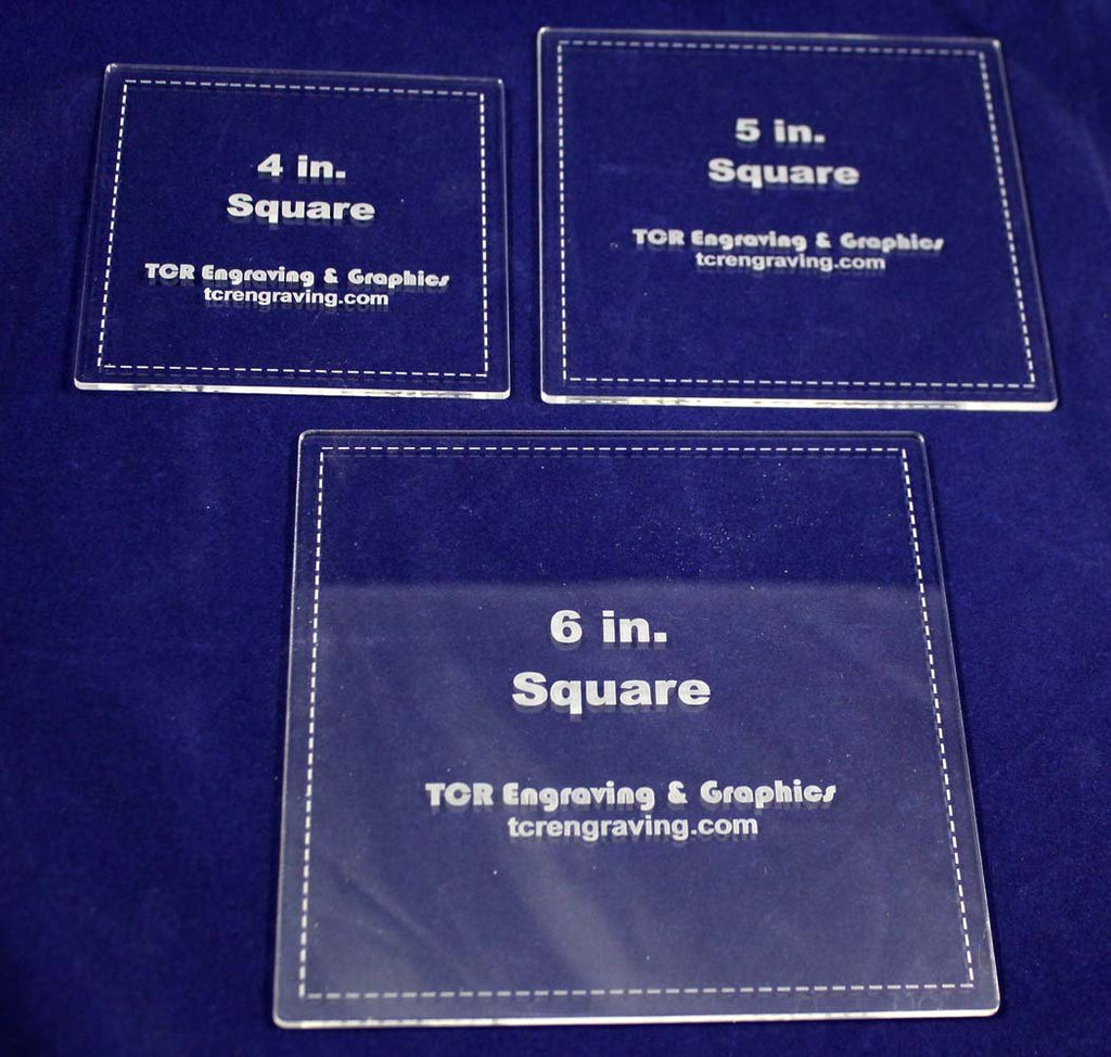 Square Templates. 4, 5, 6 Inches - Clear 1/8 Inch Thick – Quilting ...