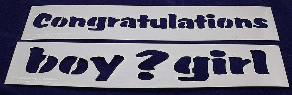 2 Pc Set Message Stencils 14 Mil Mylar-3 3/4"H x 17" L Painting/Crafts ...