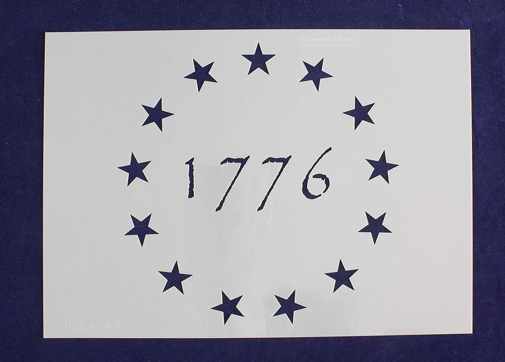 13 Star Betsy Ross Revolutionary Field (1776) Stencil 14 Mil Mylar-10 ...