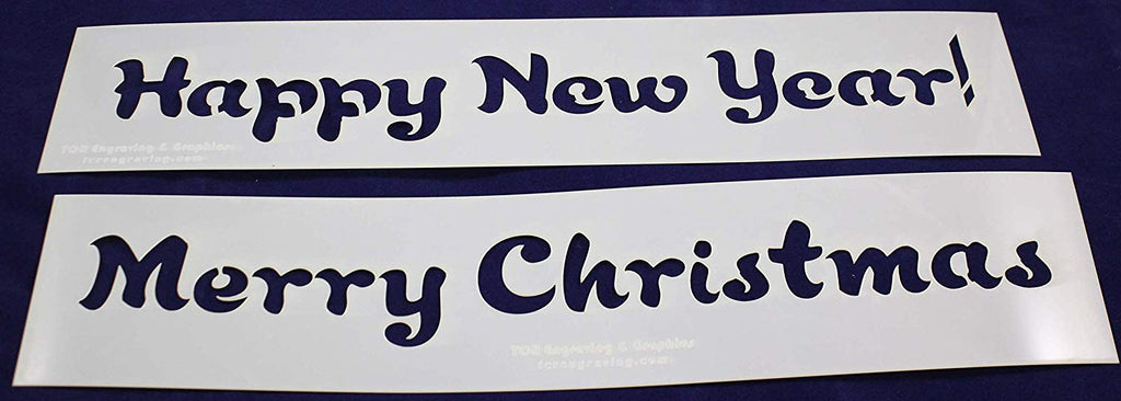 2 Pc Set Message Stencils 14 Mil Mylar-3 3/4"H x 17" L Painting/Crafts ...