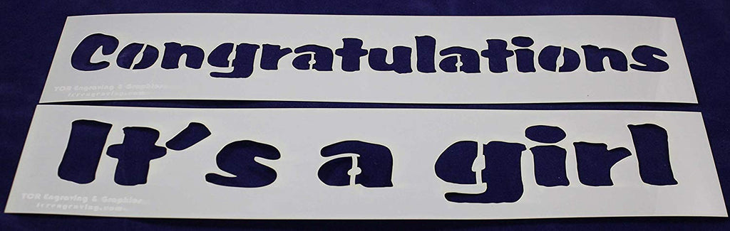 2 Pc Set Message Stencils 14 Mil Mylar-3 3/4"H x 17" L Painting/Crafts ...