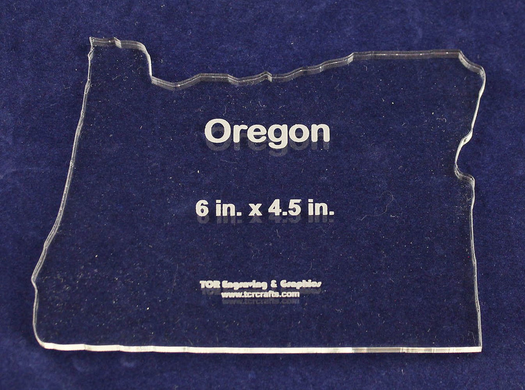 State of Oregon Template 6" X 4.5" - Clear ~1/4" Thick Acrylic ...