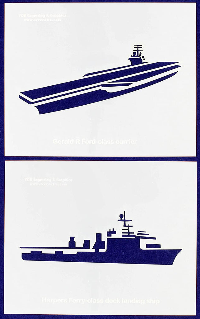 US Navy Ships-2 Piece 14 Mil Mylar Stencil Set Harpers, Ford – Quilting ...