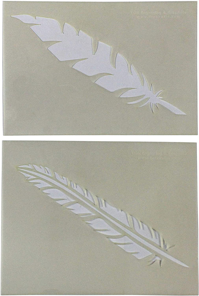 Large Feather Stencils - 2 Piece Set - 8 X 10 Inches – Quilting ...