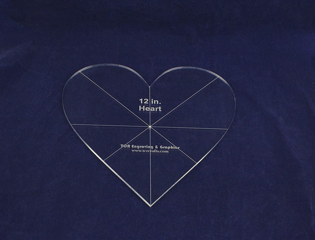 Heart Template 12 Inches - 1/4 Inch Thick – Quilting Templates and More!