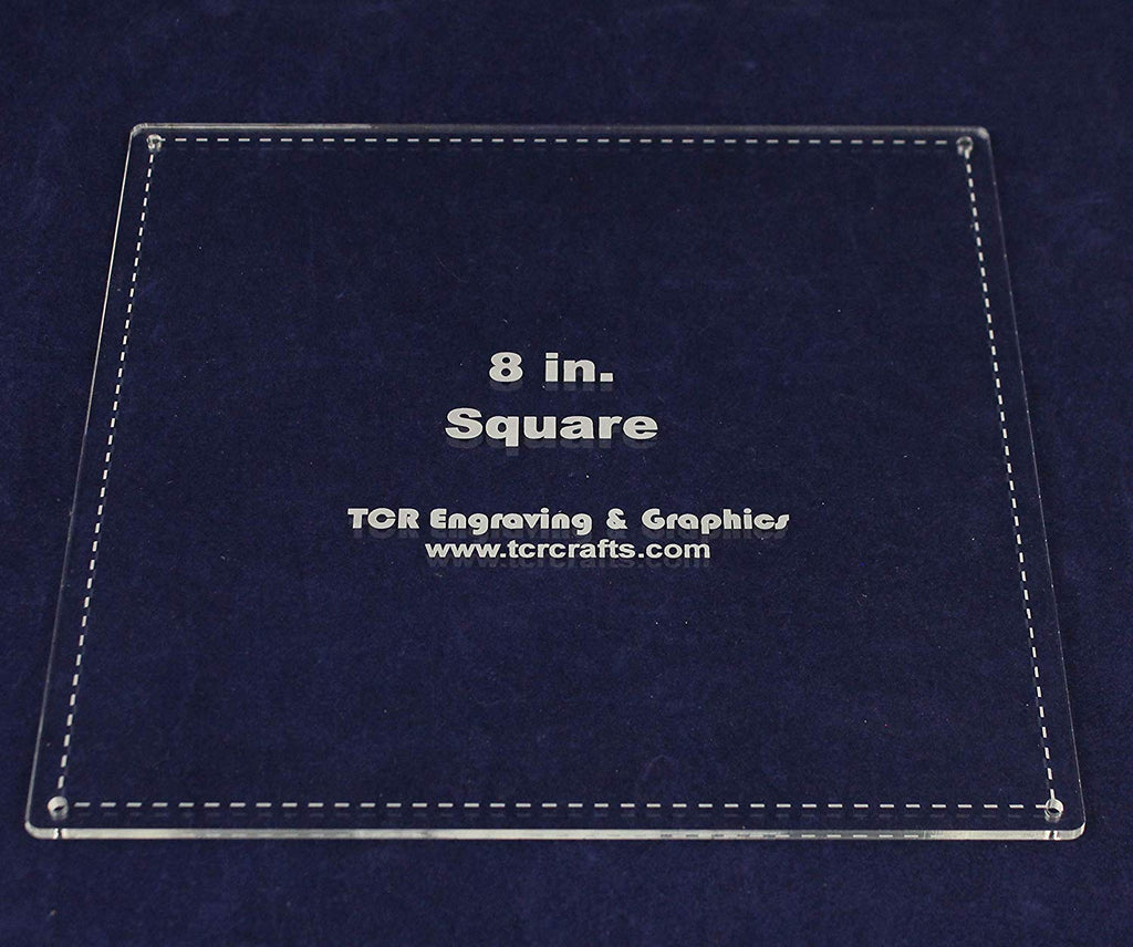 Square Template 8 inches -with Seam - Clear 1/8" – Quilting Templates ...