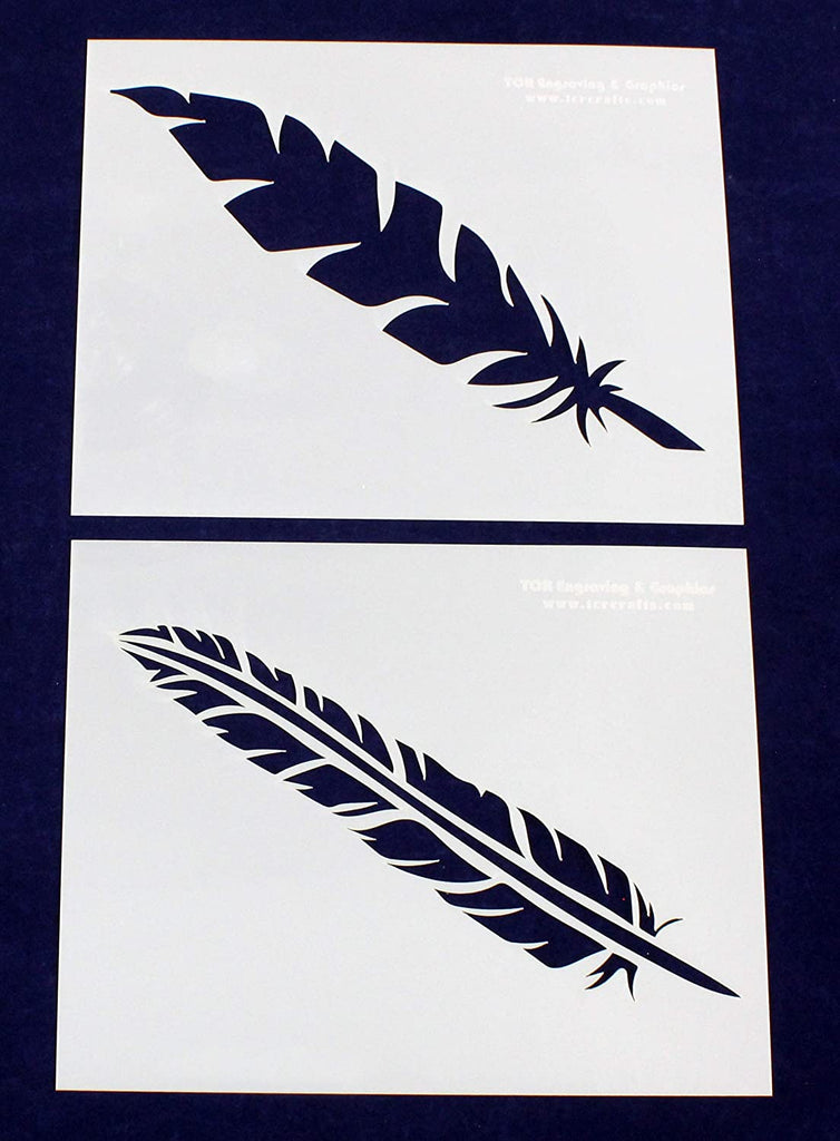 Large Feather Stencils - 2 Piece Set - 8 X 10 Inches – Quilting ...