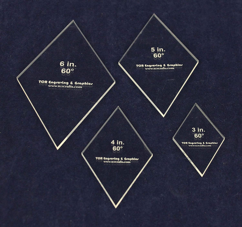 Diamond Templates 4 Piece Set Actual Size 3, 4, 5, 6 Inches - 60 1/8 I ...