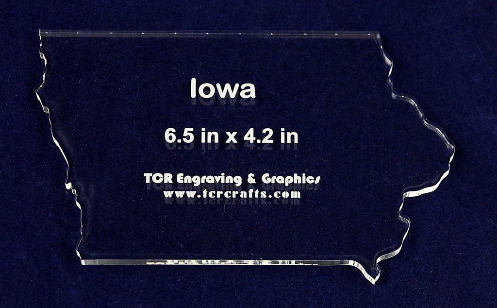 State of Iowa Template 6.5" X 4.2" - Clear 1/4" Thick Acrylic ...