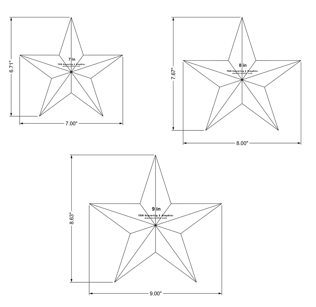 Quilting Template Star Set - 7,8,9 Inches-Clear Acrylic – Quilting ...